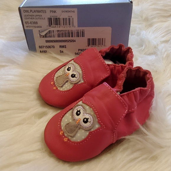 Robeez | Shoes | Robeez Owl Playmates Leather Soft Sole Shoes Pink ...